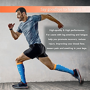 FEYHAY Copper Compression Socks(8 Pairs) for Men & Women 15-20 mmHg is Best Athletic & Daily for Running Flight Travel Climbing (Large-X-Large, 05 navy/Gray/Black)