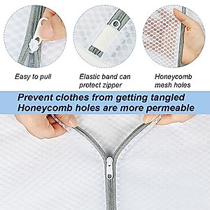 Vivifying Mesh Laundry Bags, 2 Pack Extra Large Honeycomb Laundry Bags Mesh Wash Bags for Coats, Stuffed Toys, Blanket, Sweater, Delicates Clothes