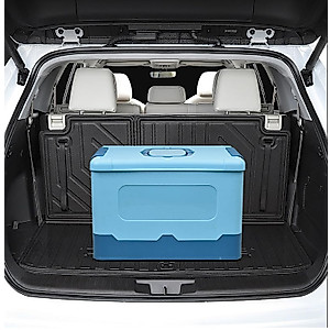 Angulu Collapsible Storage Bin with Lid, 13 * 9IN Folding Plastic Stackable Utility Crates, Plastic Storage Containers with Handles,Portable Storage Box for Camping, Outdoor/indoor (Pink,1Pcs)