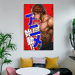 BLUDUG Japanese Anime Baki The Grappler Poster Hanma Baki Poster (7) Canvas Painting Wall Art Poster for Bedroom Living Room Decor08x12inch(20x30cm)