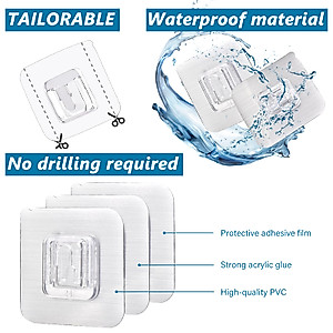 AccEncyc Double Sided Adhesive Hooks 30Pack Double Sided Wall Hooks Clear Self Adhesive Wall Hooks for Hanging Picture Hanging Hook for Bathroom Kitchen Office