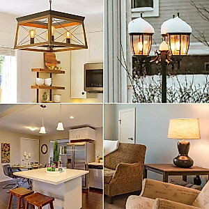 Austin Coast LED Fairy Light Bulb，G95 E26 Warm White Edison Screw Night Lights,Flash Starry Decorative Copper Wire String Lights for Bedroom Living Room Festival Christmas, Non-dimmable, 4 Pack