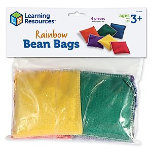 Learning Resources Rainbow Bean Bags - 6 Pieces, PreK+ | Ages 3+ Bean Bags for Kids, Counting and Sorting Toys, Hand Eye Coordination