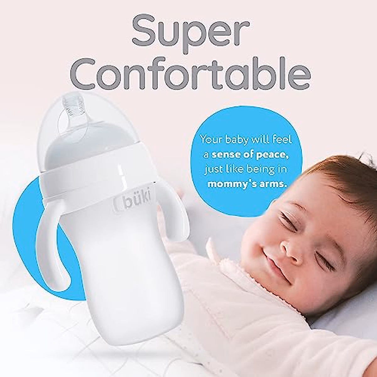 Buki Premium Silicone Baby Bottles Newborn Babies Anti Colic Slow Flow Water Milk Feeding, Breast-Like Nipple, Reduces Air Bubbles, BPA-Free Biberones Anticolicos para Bebes 0-6 for Girl Boy Toddler
