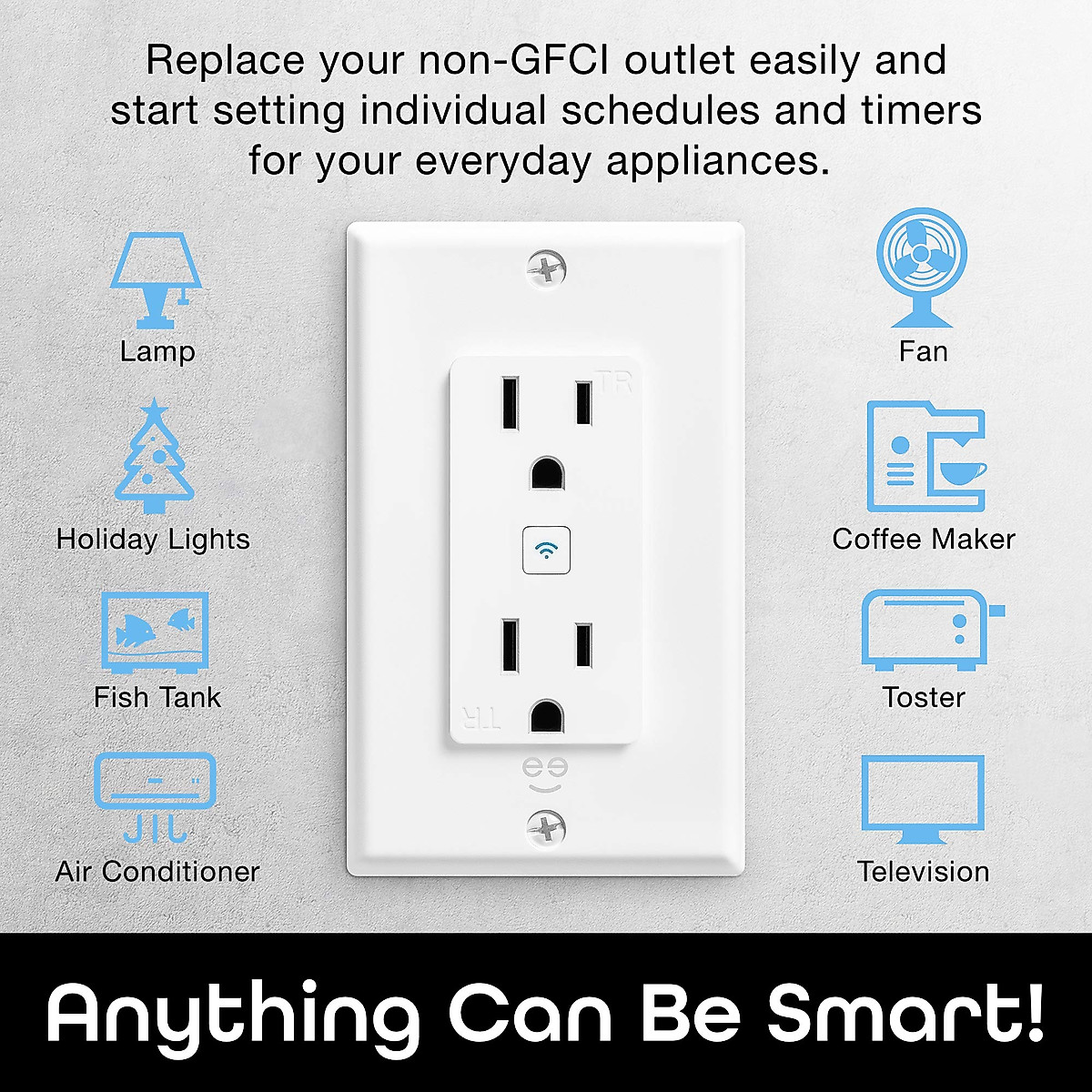 Geeni Smart WiFi in-Wall Outlet, White, 2 Outlets – No Hub Required – Smart Outlet Works with Amazon Alexa, Google Home, Requires 2.4 GHz WiFi