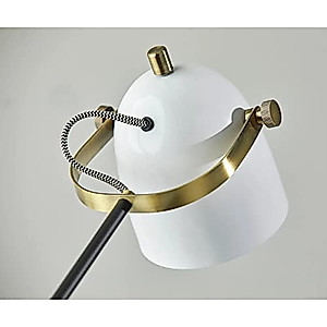 Adesso 3494-21 Casey Desk Lamp, 18.5-28.5 in, 40W, Black, White & Antique Brass, 1 Table Lighting