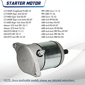 Starter Motor Compatible with Arctic Cat ATV Suzuki ATV400 LT-A400F LT-A400FC with Replace 3545-016 3545016 31100-38F00 3313-719 3110038F00