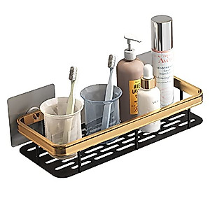 Xunata 2 Pack Shower Caddy Shower Shelf, Bathroom Basket Shelf with Towel Holder, No Drilling Wall Mounted Adhesive Shower Organizer, Soap Shampoo Rack with Hooks for Toilet and Kitchen