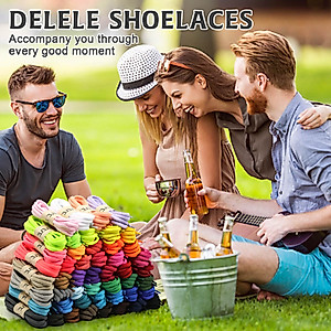 DELELE 2Pair Oval Shoes laces 42 Colors Half Round 1/4" Athletic ShoeLaces for Sport/Running Shoes Shoe Strings Navy Blue -45 inch