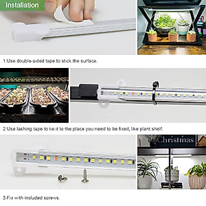 Wiaxulay LED Plant Grow Light Strips, 6000K Full Spectrum Grow Lights for Indoor Plants, Sunlike Growing Lamp with 6/12/16H Timer, 5 Dimmable Levels for Hydroponics Succulent, Plant Shelf, 2 Packs