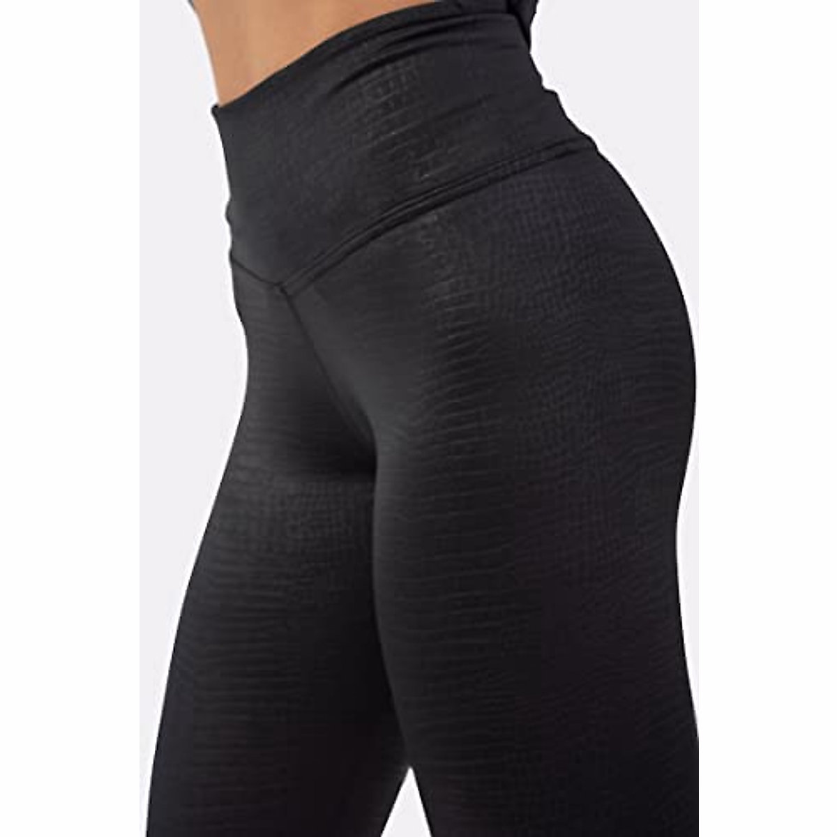 NEBBIA Python Snakeskin High-Waist Leggings 407 Black