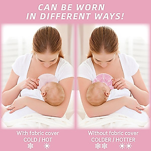 Hot/Cold Breast Gel Bead Ice Packs Breast Cooling/Heat Pads Relief for Breastfeeding, Nursing Pain, Mastitis, Engorgement, Swelling, Plugged Ducts | Boost Milk Let-Down & Production,2 Pack (Pink)