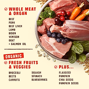 Stella & Chewy's Wild Red Dry Dog Food Raw Blend High Protein Wholesome Grains Red Meat Recipe, 21 lb. Bag