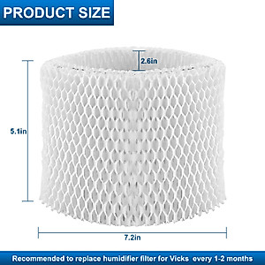 WF2 Humidifier Filter Replacement for Vicks V3500 V3100 V3900 V3700 VEV320,Kaz 3020 & Re-Lion WA-8D Cool Mist Humidifiers,Pack of 6 by TOMOON