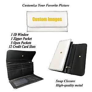 Howilath Womens Hibiscus Flower Wallet Clutch Organizer With Change Pocket, Credit Card Clutch Long Purse for Women - Hot Pink