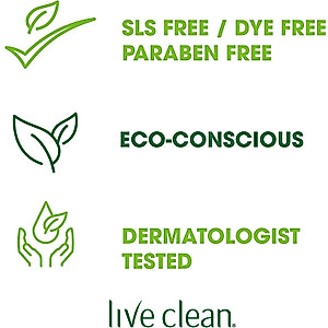 Live Clean Fresh Water Hydrating Shampoo and Conditioner Bundle With Rosemary Leaf Extract, Vitamin E and Lavender Extract, 12 fl. oz. Each