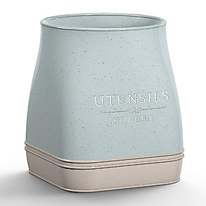 ADDFIT HOUSE Ceramic Utensil Holder - Large Ceramic Kitchen Utensil Holder for Countertop, Large Cooking Tools Organizer, Utensil Crocks for Kitchen Counter, Utensil Storage for Home Décor, Gifts