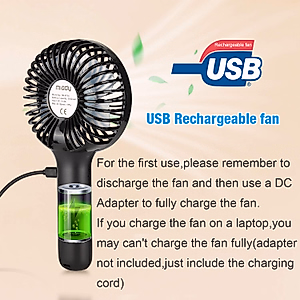 2-Pack Upgraded 5000mAh Portable Handheld Fan 3 Speed Mini USB Strong Wind 7-20 Hours Runtime Personal Electric Small Fan for Travel Office Outdoor