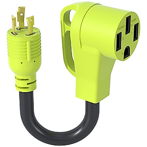 AOWEITOUR 30 Amp to 50 Amp RV Generator Adapter Cord, NEMA L5-30P Twist Lock Male Plug to NEMA 14-50R Female, Outdoor Ower Equipment Suitable for RV Trailer Camper, Heavy Duty STW 10 AWG(12 Inch)
