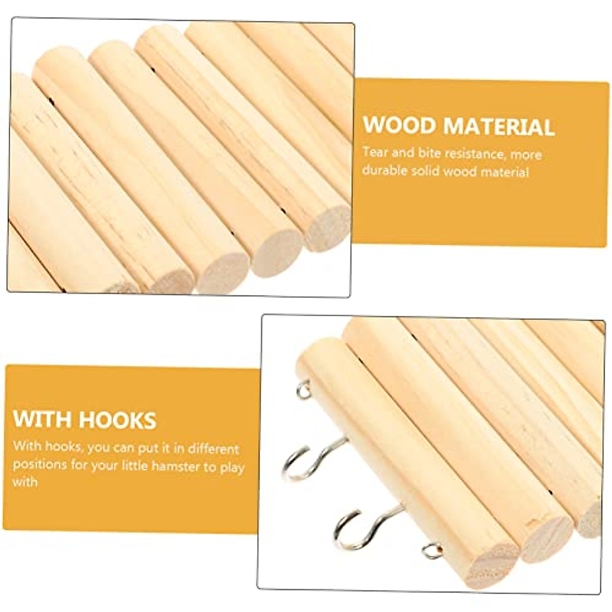 IFANLANDOR Ladder Fence Parrot Climbing Ladder Guinea Pig Hideout Rat Ladder Rat Bendy Bridge Gerbil Hamster Climbing Ladder Small Animals Wood Ladder Hamster Ladder Toy pet Chinchilla Wooden