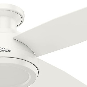 Hunter Fan Company 59248 Dempsey Indoor Low Profile Ceiling Fan with Remote Control, 52", Fresh White Finish