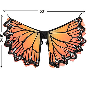 Amscan Orange Monarch Wings Accessory - 24.5 x 53 (Pack of 2) - Stunning, Premium Quality Costume, Perfect for Halloween, Cosplay, and Dance Performances