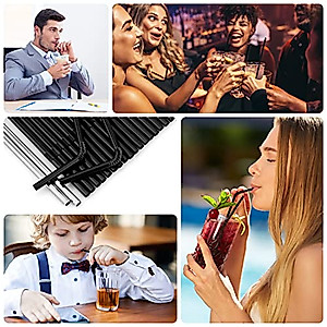 500 Black Straws Individually Wrapped - Individually Wrapped Straws - Drinking Straws - Black Plastic Straws - Disposable Straws - Straws Individually Wrapped
