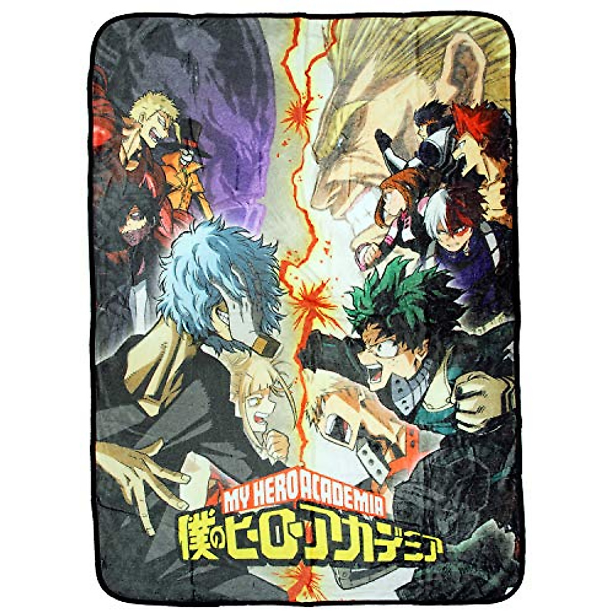 My Hero Academia Anime Manga Student Heroes Vs. League Of Villains Super Plush Fleece Throw Blanket Black / One Size