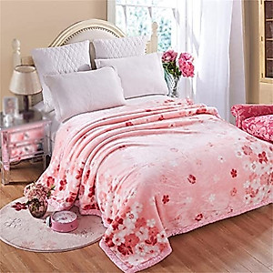 YLLWH Soft Warm Thick Bedspread Rugs Vintage Blooming Flowers Printed Fleece Sheet Blanket Sofa Cover Blanket (Color : D, Size : 180X220cm)