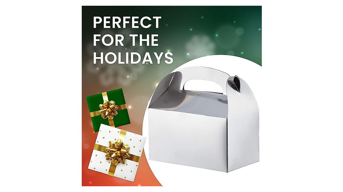 Juvale Silver Gable Gift Boxes - 24 Pack for Weddings & Parties
