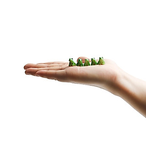 Exasinine 30 Pcs Resin Mini Frogs Green Frog Miniature Figurines Animals Model Fairy Garden Miniature Moss Landscape DIY Terrarium Crafts Ornament Accessories for Home Décor(A)