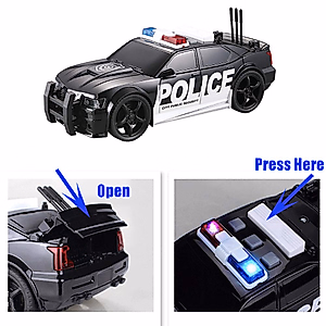 IYEAM Police Car Toy Plastic Pursuit Rescue Vehicle with Sirnes Sound and Light for Kids Toddlers Boys 1:20