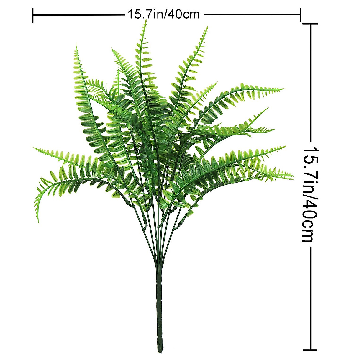 Ollain Artificial Plants 6Pcs Boston Fern Grass Fake Green Bushes Artificial Shrubs Bush Faux Indoor Outdoor UV Resistant Greenery Indoor Outside for Home Garden Porch Window Box Décor