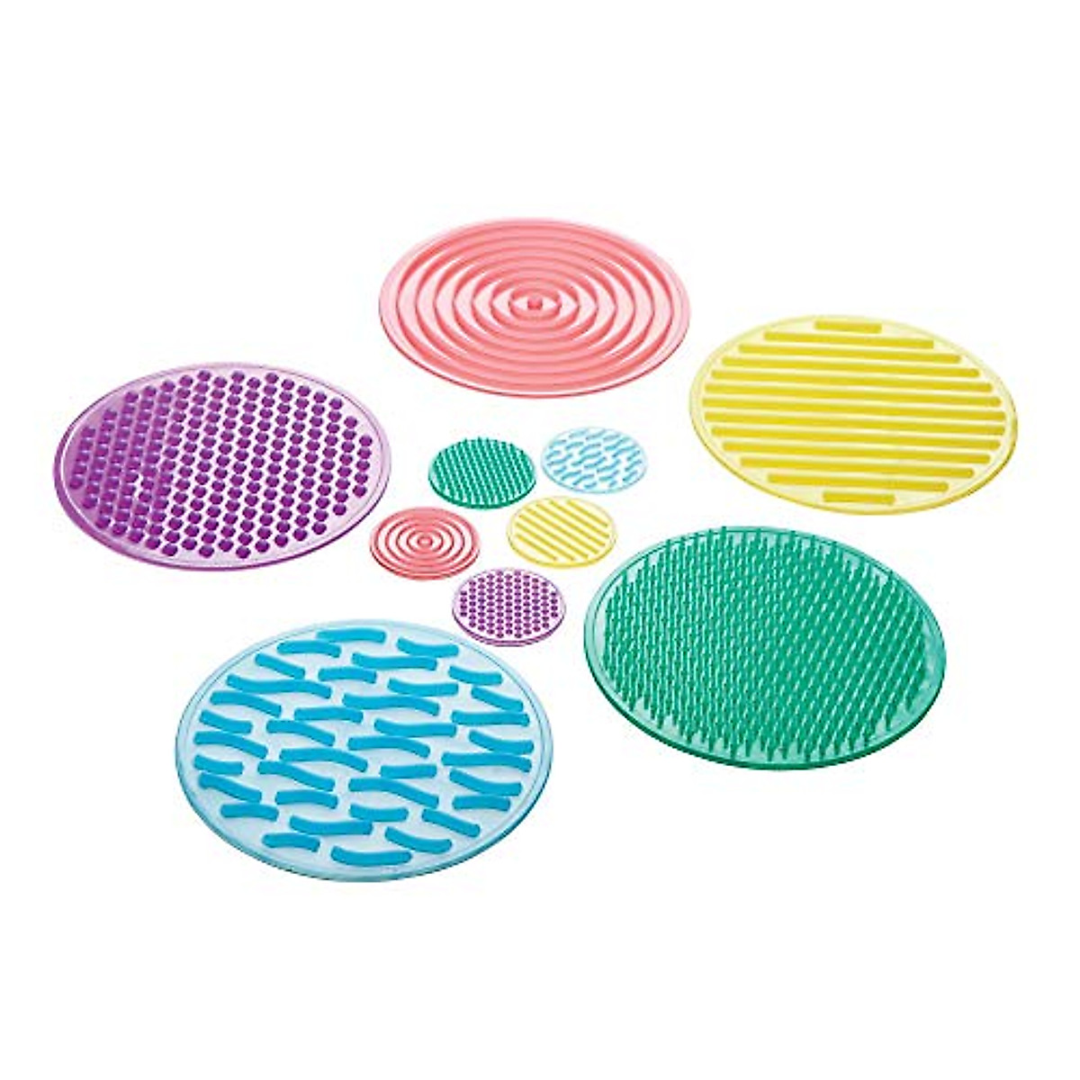 TickiT Silishapes Sensory Circles - Tactile Pads for Calming Sensory Play - Set of 10 - Assists Autistic Toddlers & Children