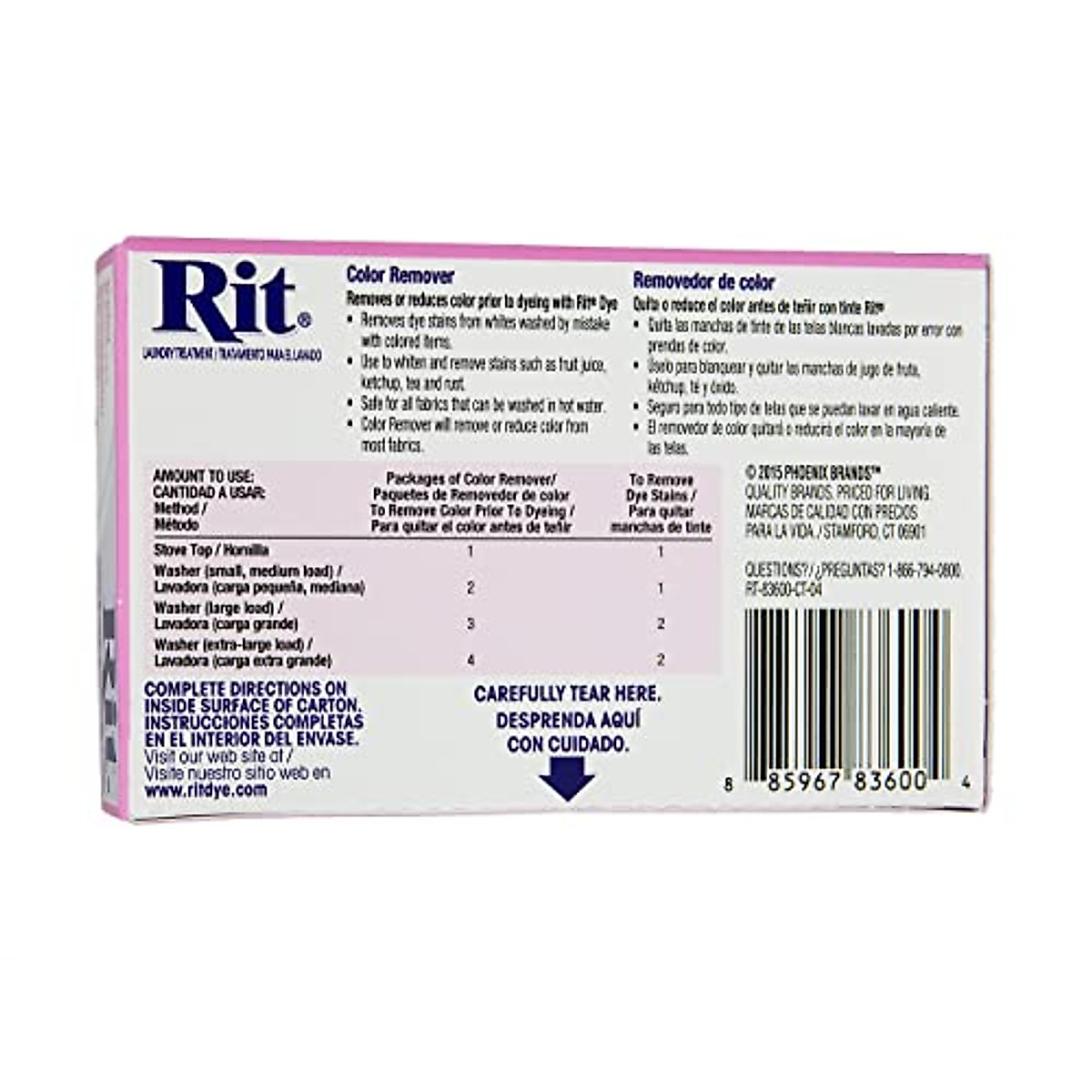 Pack of 2 Rit Dye Laundry Treatment Color Remover
