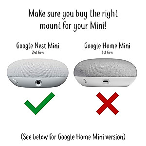 The Mini Genie for Google Nest Mini (2nd Gen) | Multi-Pack Disc. | Lowest Profile | No Ugly Bulk | Vertical or Horizontal | Outlet Wall Mount Hanger Stand (White, 1-Pack)