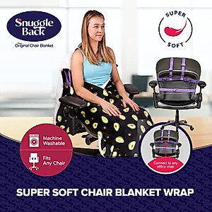 Cozy Chair Blanket by Snuggle Back; Chair Blanket Wrap Attaches to Any Office Chair for Convenient Warmth and Heat. Stay Warm In The Winter or Summer. Faux Fur with Fluffy Sherpa (Black)