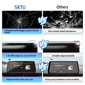 SKTU Screen Protector Foils for 2020-2024 2025 Toyota GR Supra A90 8.8In Navigation GR Supra Accessories Tempered Glass Scratch Resistance HD Clear