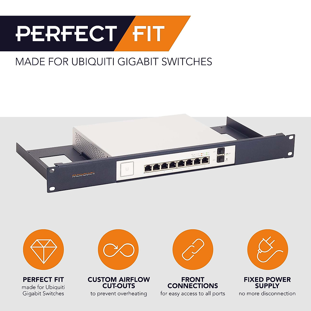 R RACKMOUNT·IT | RM-UB-T2 | Rack Mounting Kit for UniFi Switch 8-150W