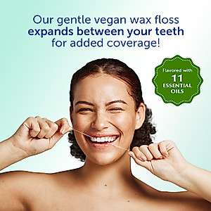 Eco-Dent GentleFloss Dental Floss, Waxed, Mint - Floss with Vegan Plant-Based Wax, Recyclable Cardboard Packaging, 100 Yds Ea (Pack of 6)