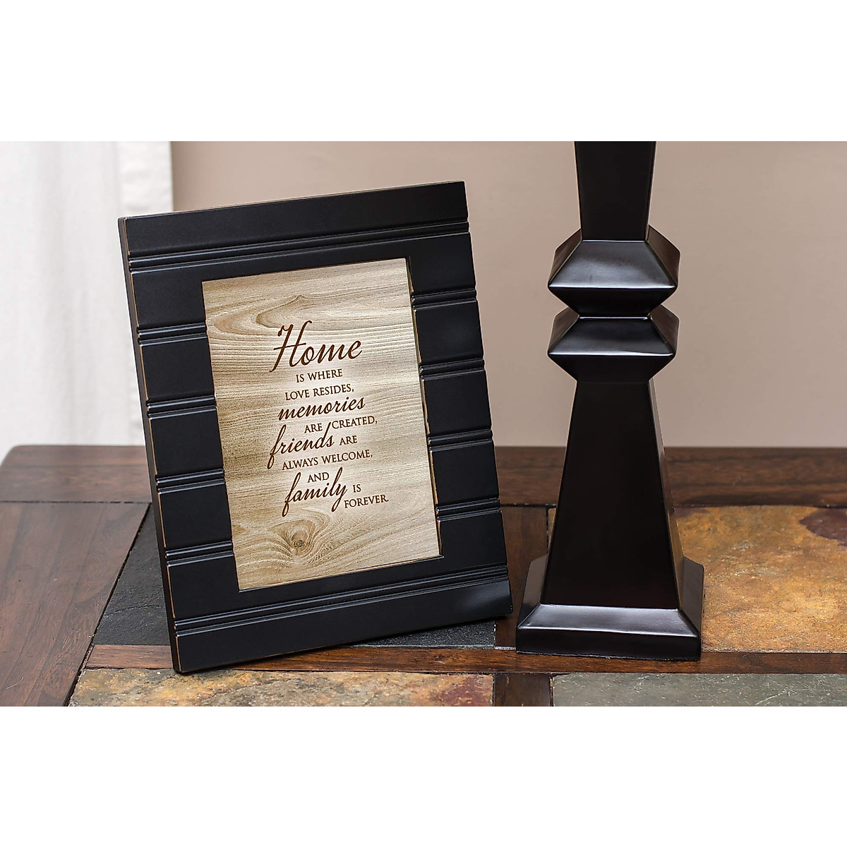 Cottage Garden Home Is Where Love Resides Black Beaded Board 5 x 7 Table Top and Wall Photo Frame