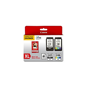 Canon PG-245XL/CL-246XL Ink/Photo Paper Pack, Compatible to MX490, MX492, MG2522, MG3020,MG2920,MG2924,iP2820,MG2525 and MG2420
