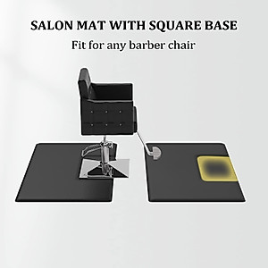 OmySalon 3' x 5' Barber Floor Mat Anti Fatigue for Stylist Standing, 3/4'' Thick Comfort Hair Matt Square Base for Salon Styling Chair, Hair Cutting Hairdressing Beauty Equipment