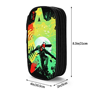 Chainsaw Man Pen Bag Large-Capacity Storage Pen Bag Double Pencil Bag Zippered Stationery Bag