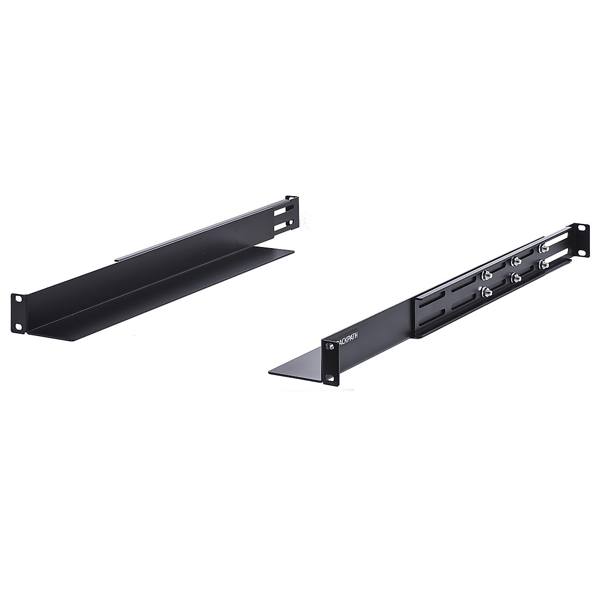 RackPath 1U 4-Post Server Rack Rail, 20.2-32 Inch Adjustable Depth - 110lbs Capacity