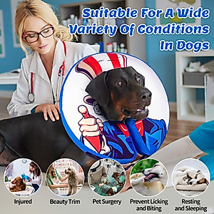 Medium Dog Cone Collar Alternative Soft Inflatable Donut Collar After Surgery Dogs Recovery Won't Obstruct Vision Suitable Cones E Collar for Small Medium Large Dogs and Cats