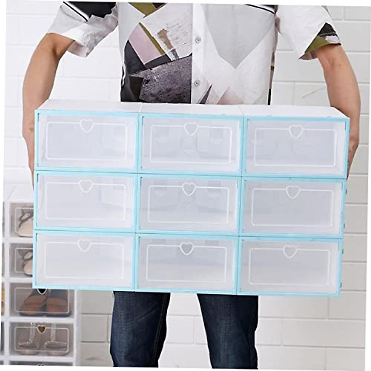 WATIIFUFU 4pcs Box Shoes Storage Shoes Organizer Shoe Holder Shoes Case Container Clamshell Pp
