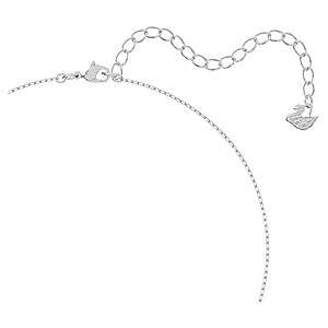 SWAROVSKI Sparkling Dance Set, Necklace and Stud Pierced Earrings Set with White Crystal and Matching Pavé on a Rhodium Finish Setting, Part of the Sparkling Dance Collection