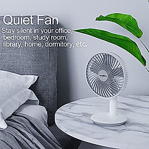 TRILINK 6-Inch Rechargeable Small Desk Fan, Portable Battery-Operated Table Electric Fan with 4 Speed Levels, Personal Mini Fan for Home Bed Study Room Bedroom Office Camping Cooling - Quite & Silent