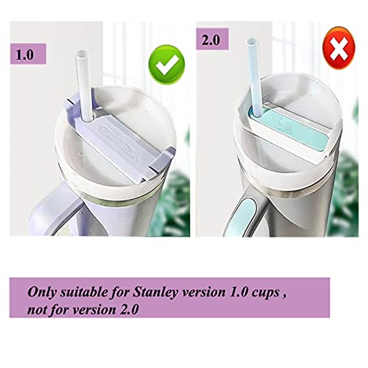 Silicone Spill Proof Stopper Set of 12, Compatible with Stanley Cup 1.0 40oz/ 30oz/ 20oz, Tumbler Accessories, Including 4 Straw Cover Cap, 4 Square Spill Stopper and 4 Round Leak Stopper